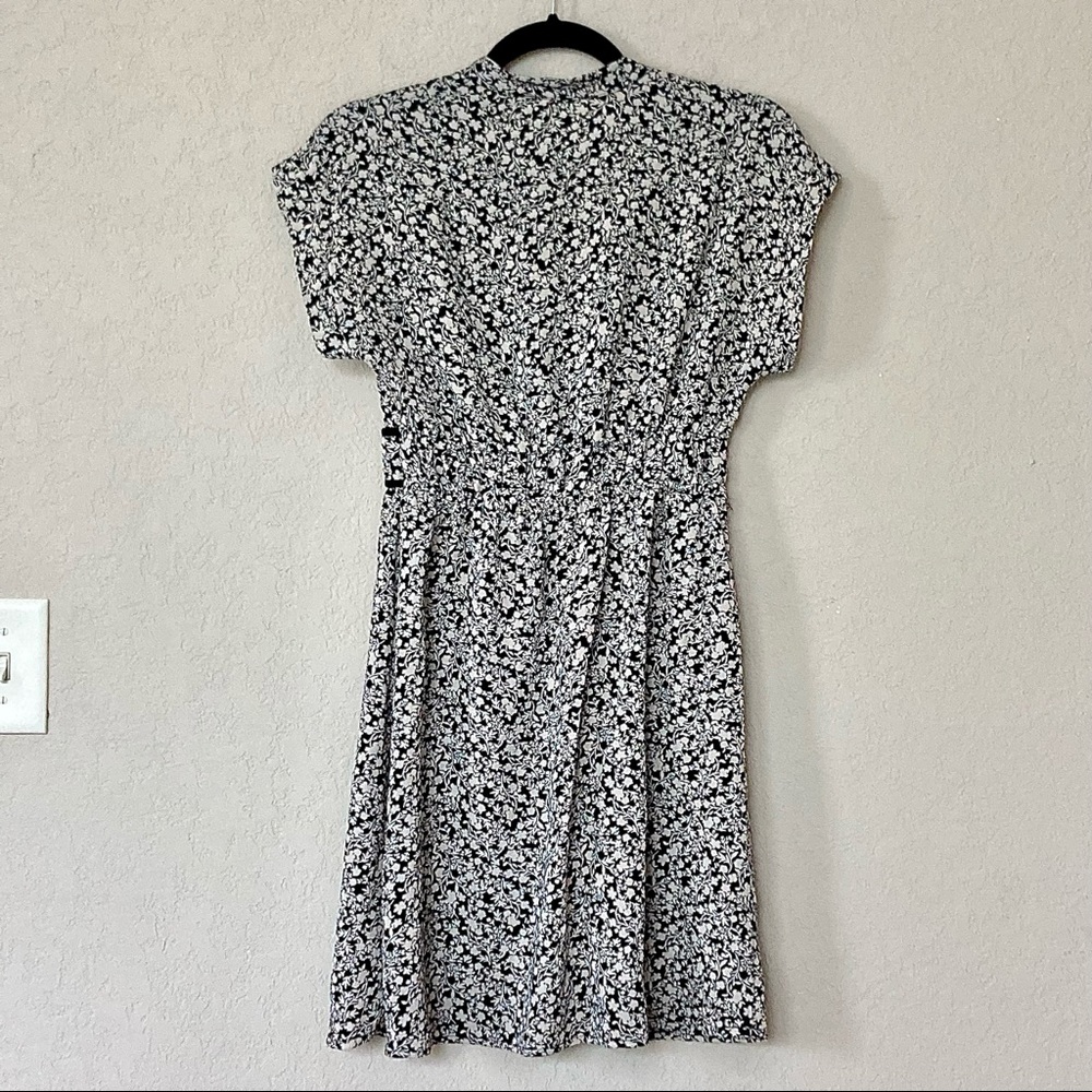 Monteau Floral Mini Dress In Black & Cream | Euc - Gem